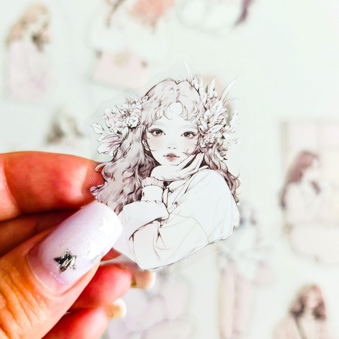 Soft Girl Stickers – 15 PCS Transparent PET Stickers, Journal ...