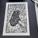 Original Magpie Linocut Print: Hand Made Aboard Narrowboat Charlamy and ...