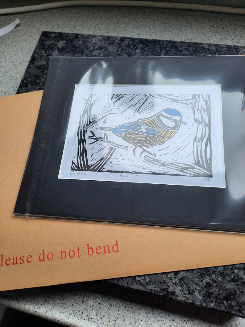 Original Raven Linocut Print: Hand Made Aboard Narrowboat Charlamy and ...
