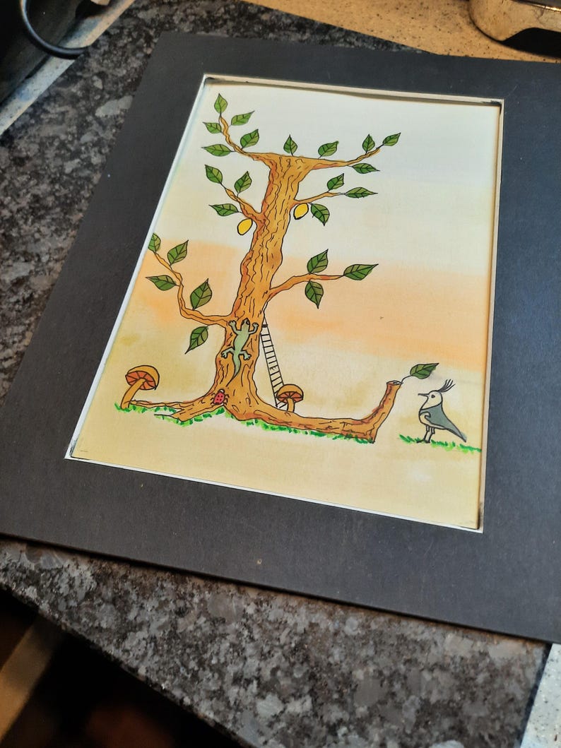 Original Mixed Media Letter Trees: Letter L. Hand Made Aboard ...