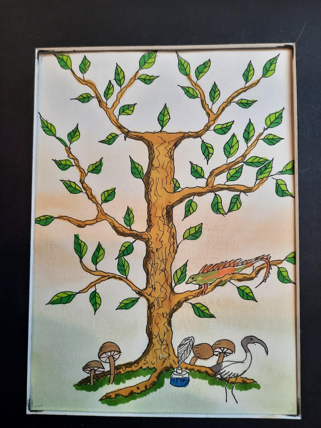 Original Mixed Media Letter Trees: Letter I. Hand Made Aboard ...