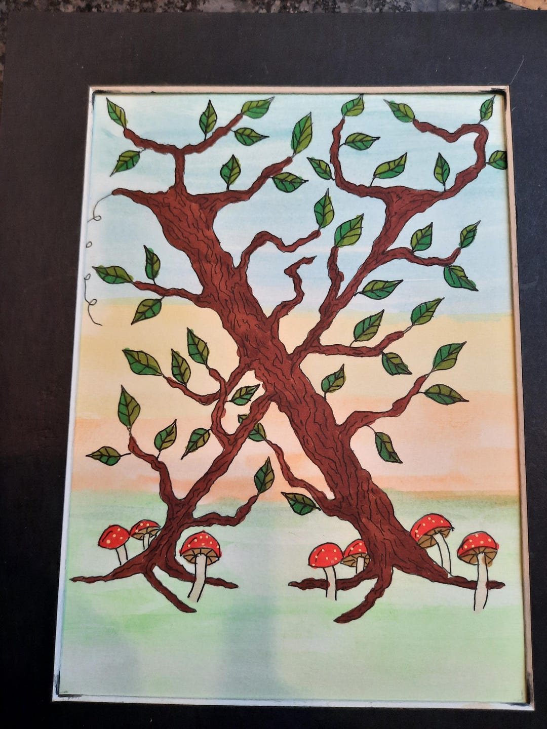 Original Mixed Media Letter Trees: Letter X. Hand Made Aboard ...