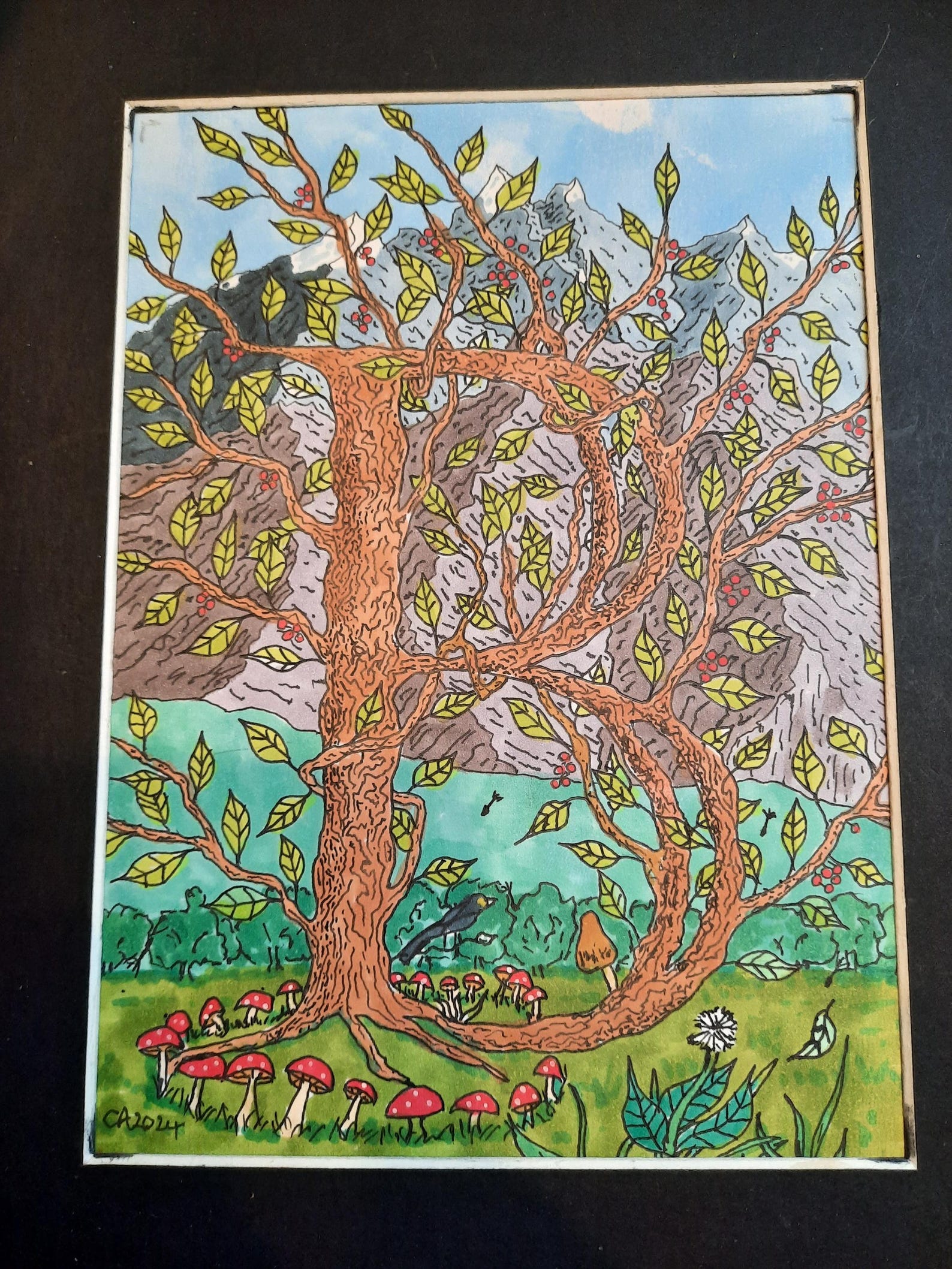 Original Mixed Media Letter Trees: Letter B. Hand Made Aboard ...