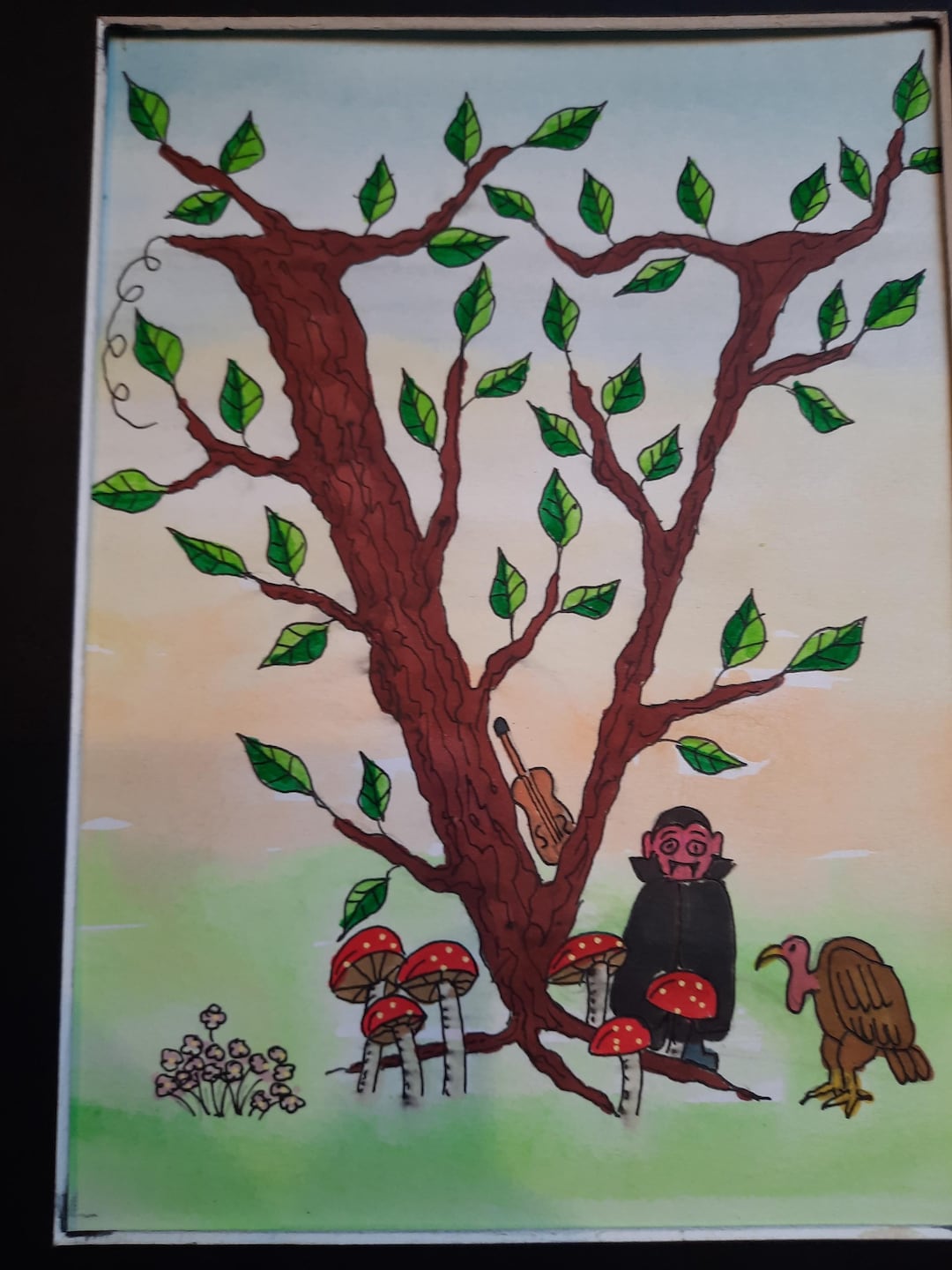 Original Mixed Media Letter Trees: Letter V. Hand Made Aboard ...