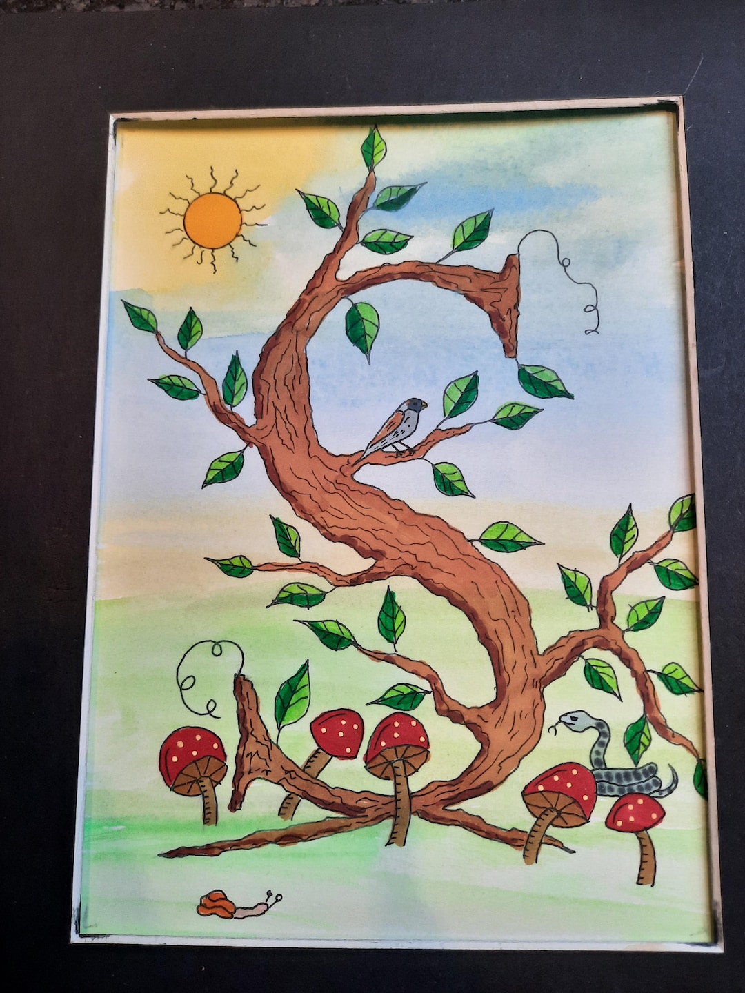 Original Mixed Media Letter Trees: Letter S. Hand Made Aboard ...