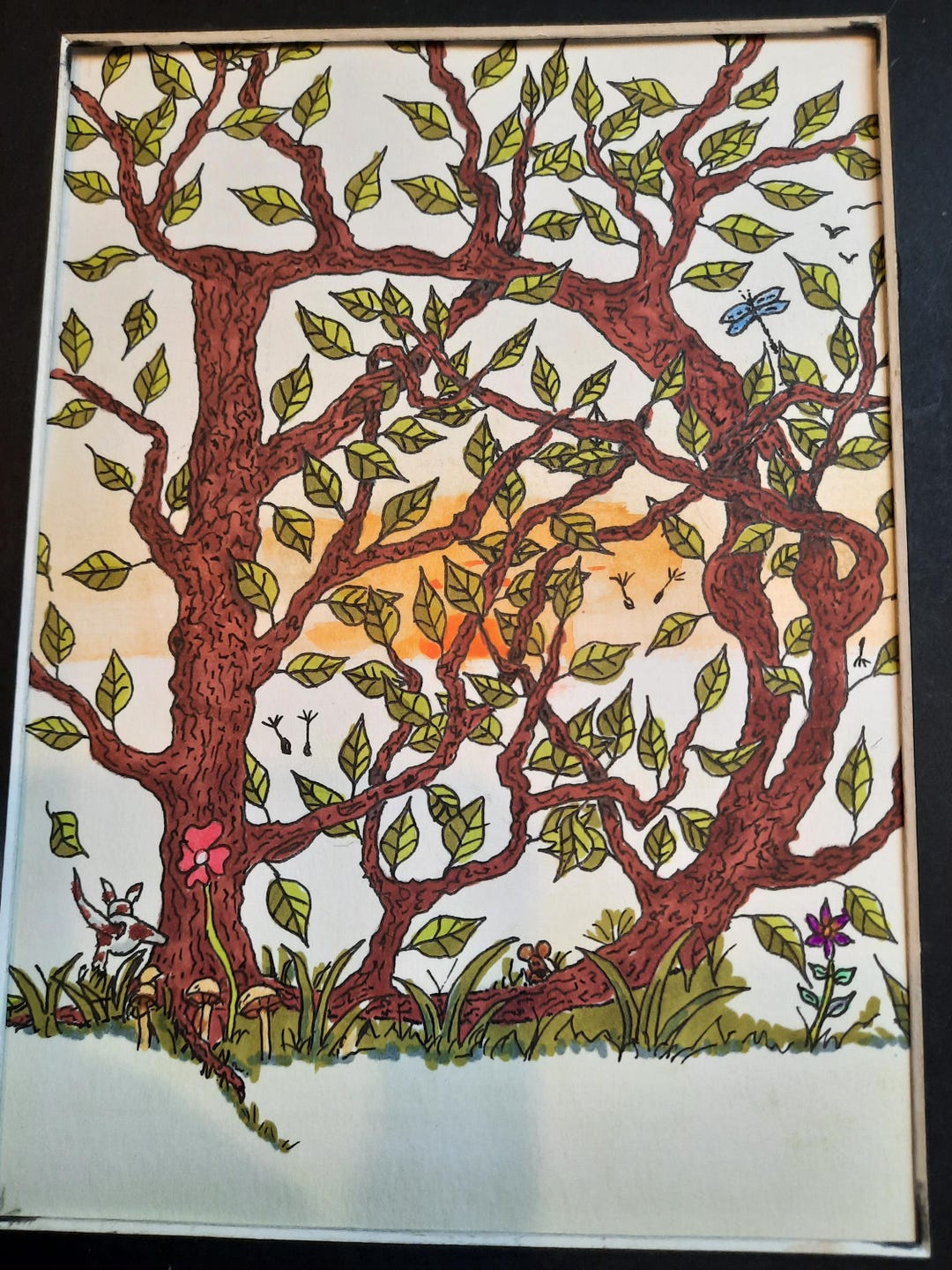 Original Mixed Media Letter Trees: Letter D. Hand Made Aboard ...