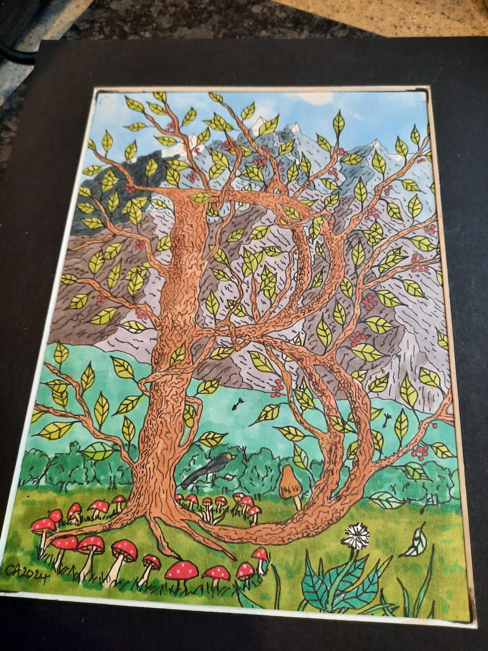 Original Mixed Media Letter Trees: Letter B. Hand Made Aboard ...