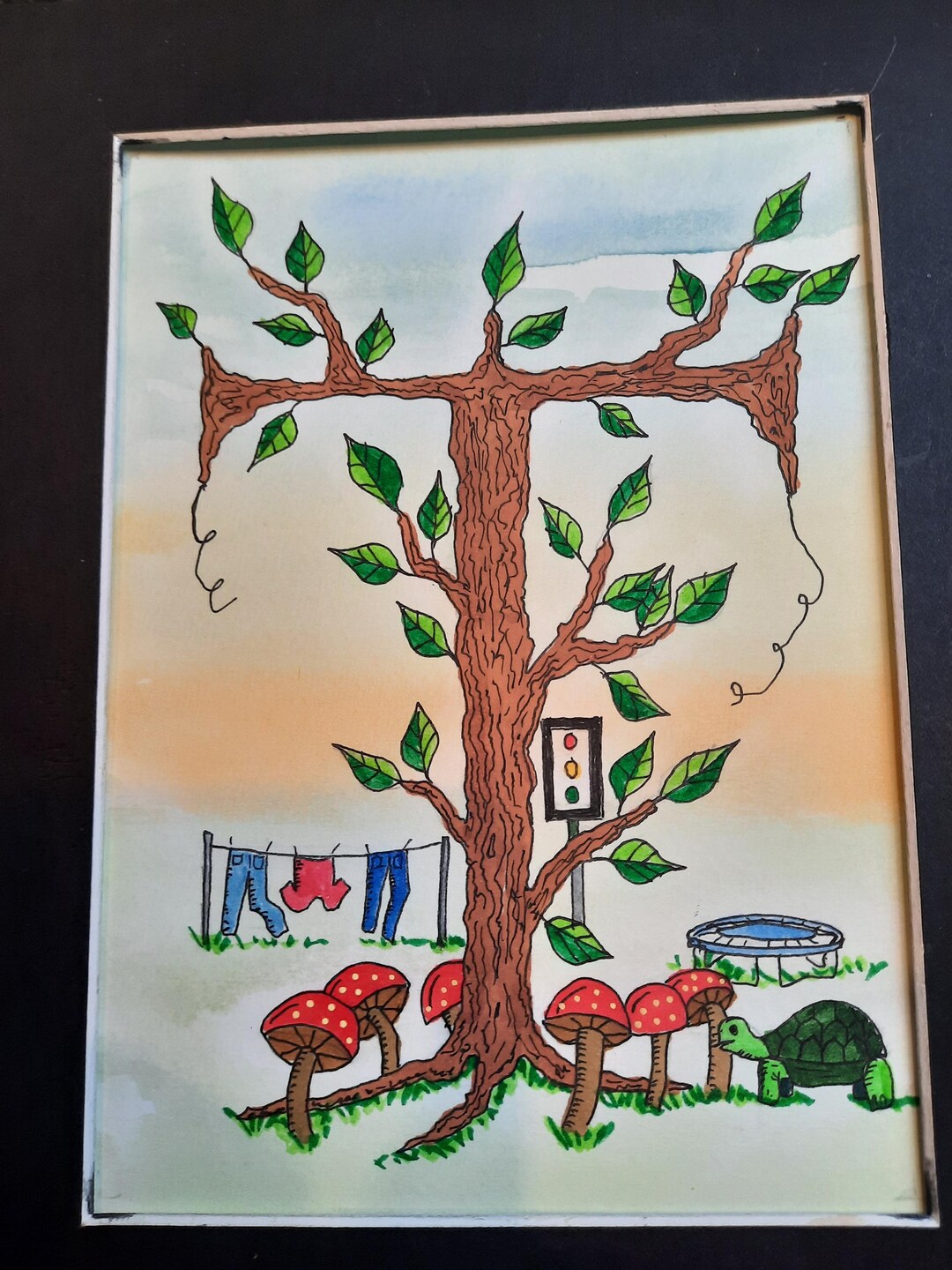 Original Mixed Media Letter Trees: Letter T. Hand Made Aboard ...