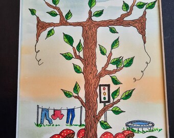 Original Mixed Media Letter Trees: Letter X. Hand Made Aboard ...