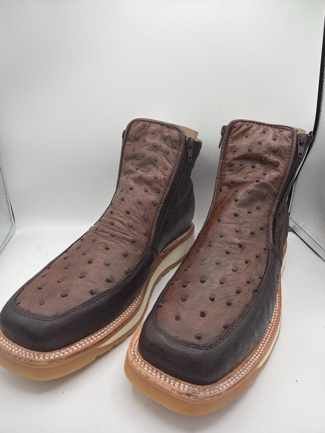 Custom Exotic Custom Ostrich Chocolate Color Boots Size 11 Botine - Etsy