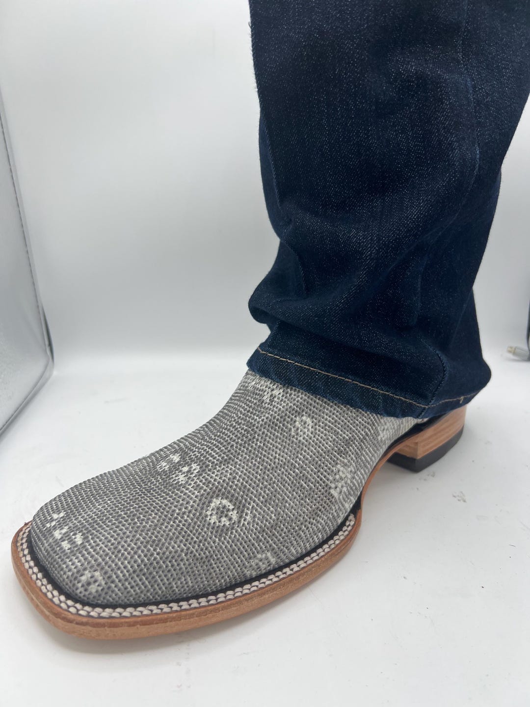 Exotic Lizard Ring Boots in a Natural Grey Color Size 9 - Etsy