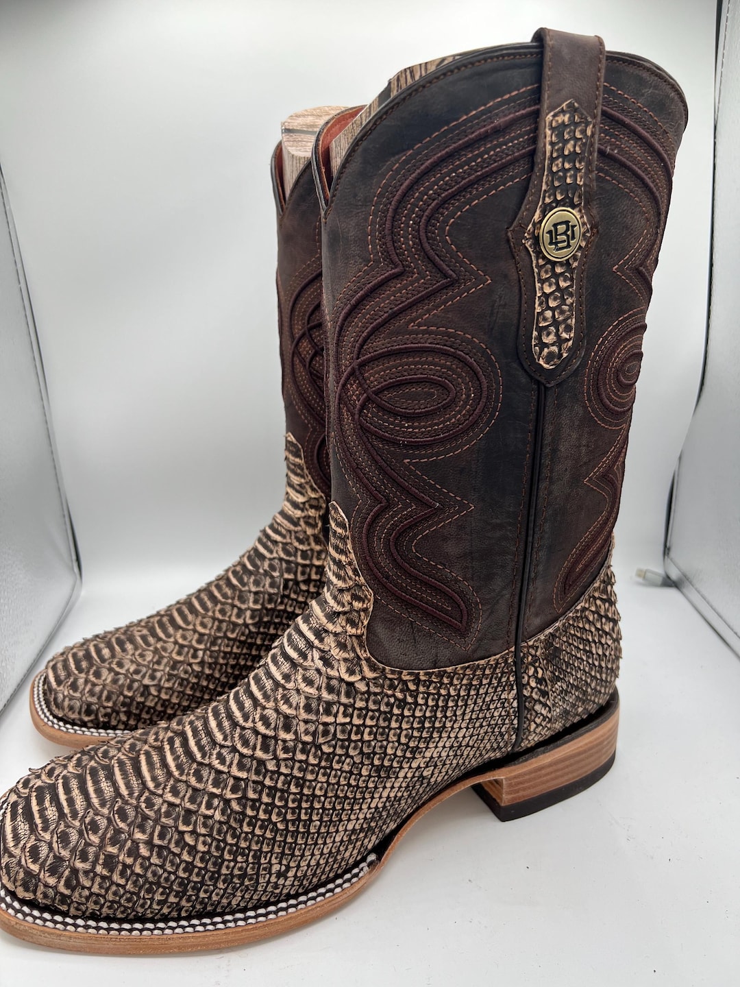 Exotic Python Brown Snake Skin Boots Size 10 - Etsy