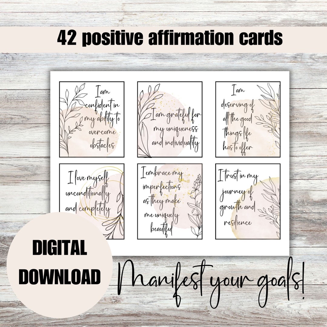 Affirmation Cards Printable Positive Affirmations Deck Download for ...