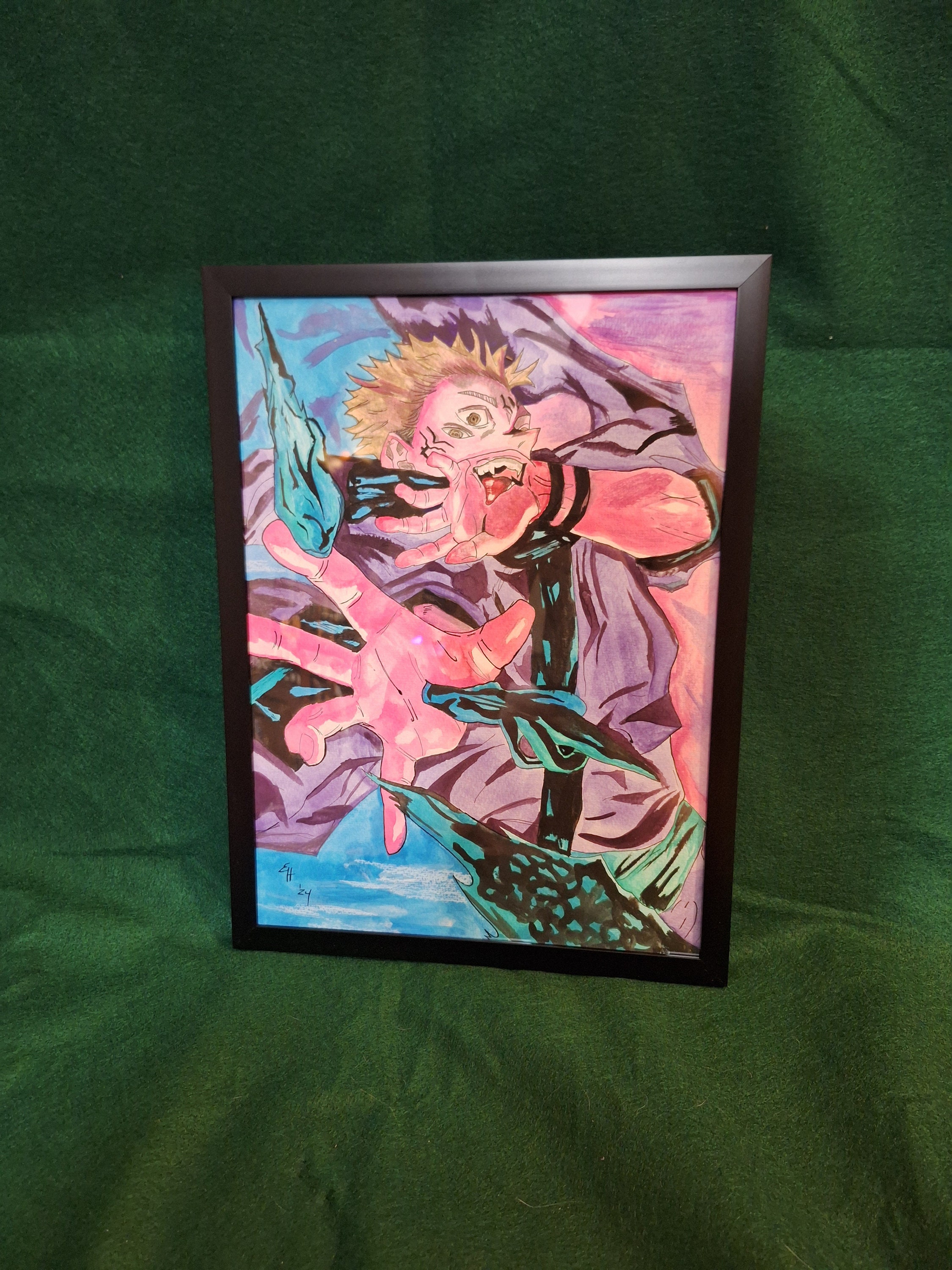 Jujutsu Kaisen (ryomen Sukuna) 11x15" Framed Hand Drawn and Painted ...