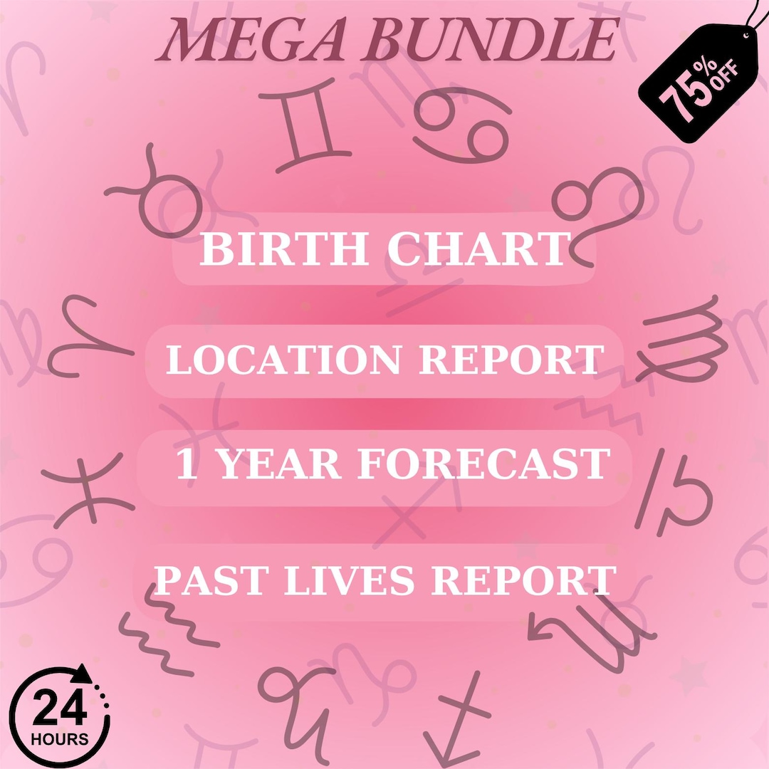Astrology Bundle, Birth Chart, Natal Chart Reading, 1 Year Forecast (12 ...