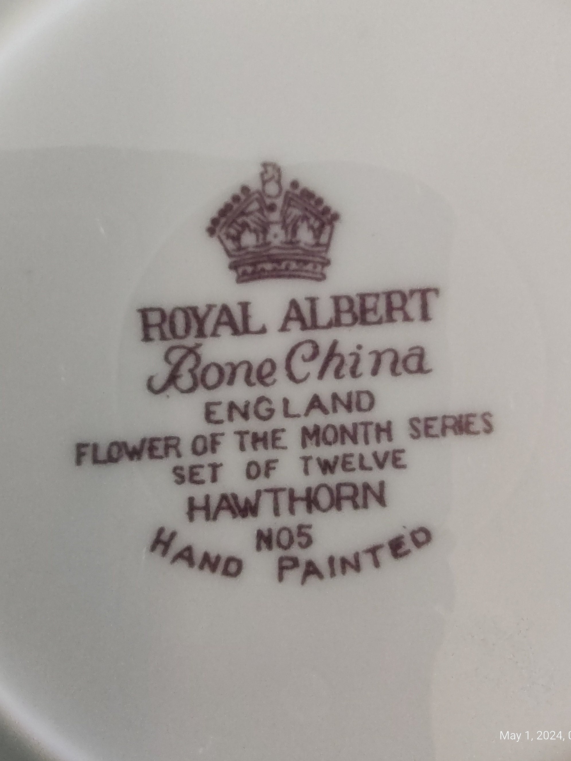 ROYAL ALBERT, Flower of the Month Series, Made in England. Set of ...