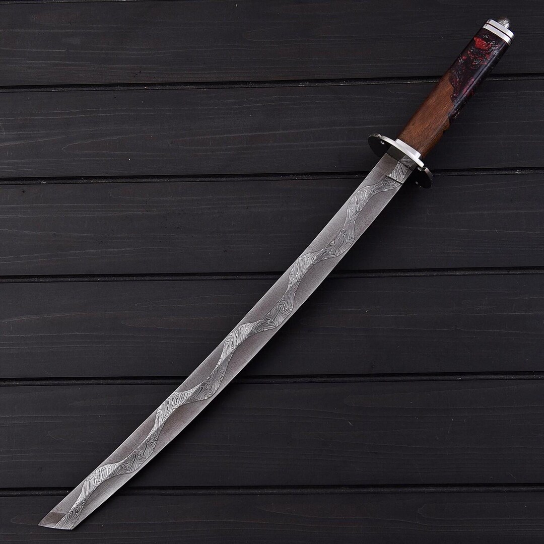 THE NEMORIS RIFT | Damascus Steel - Custom Handmade - Small Katana ...