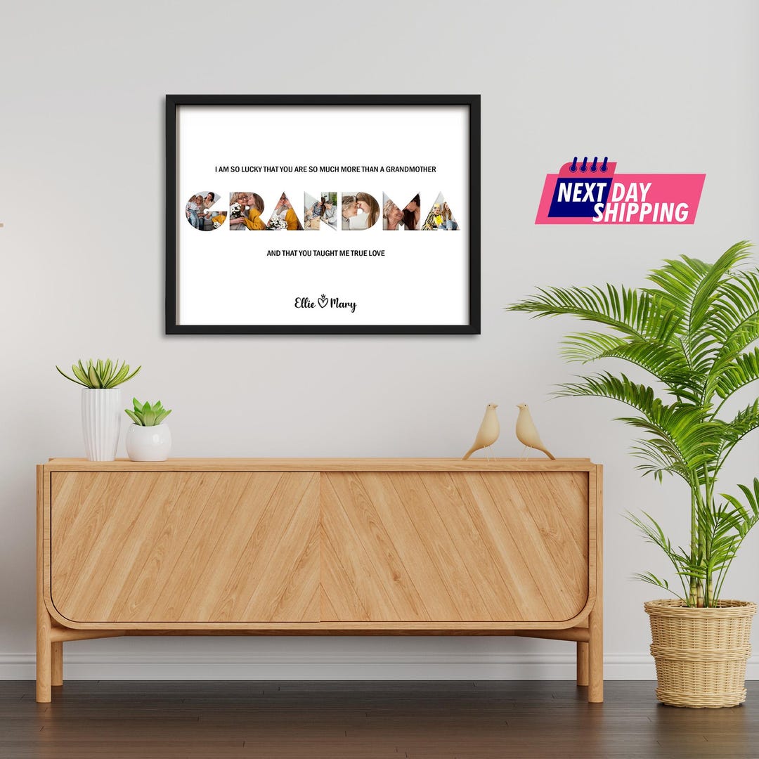 Grandma Framed Photo, Family Portrait, Wall Art, Home Decor, Family ...