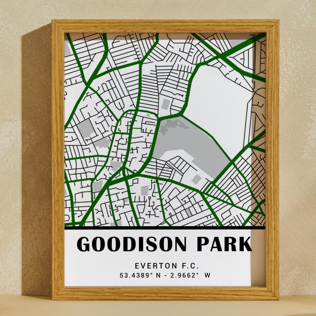 Stadium Location Print, Map Prints Any Team, City Print, Club Map ...