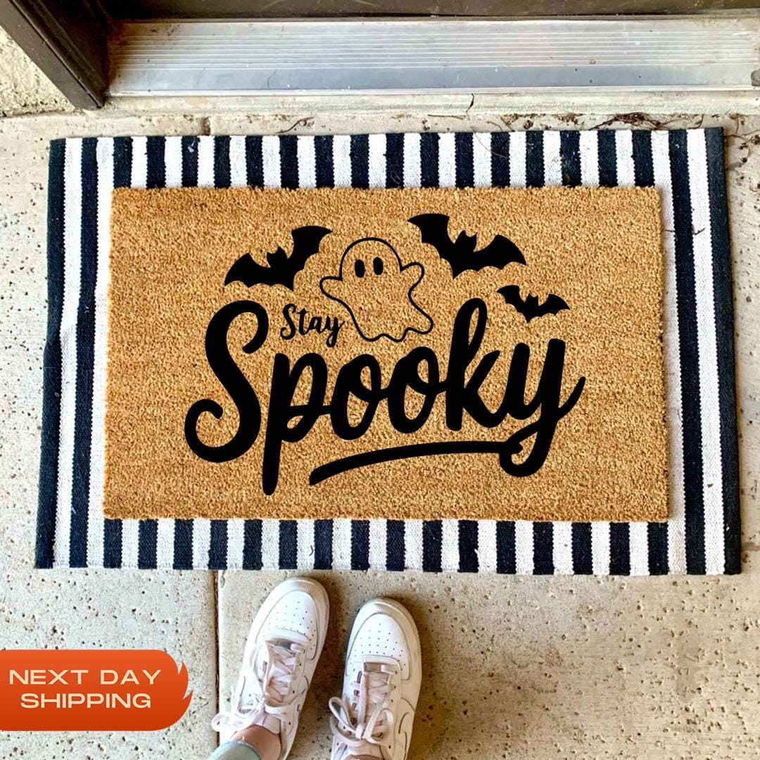 Stay Spooky Doormat, Ghost Mat, Bat Door Mat, Halloween Door Mat, Home ...