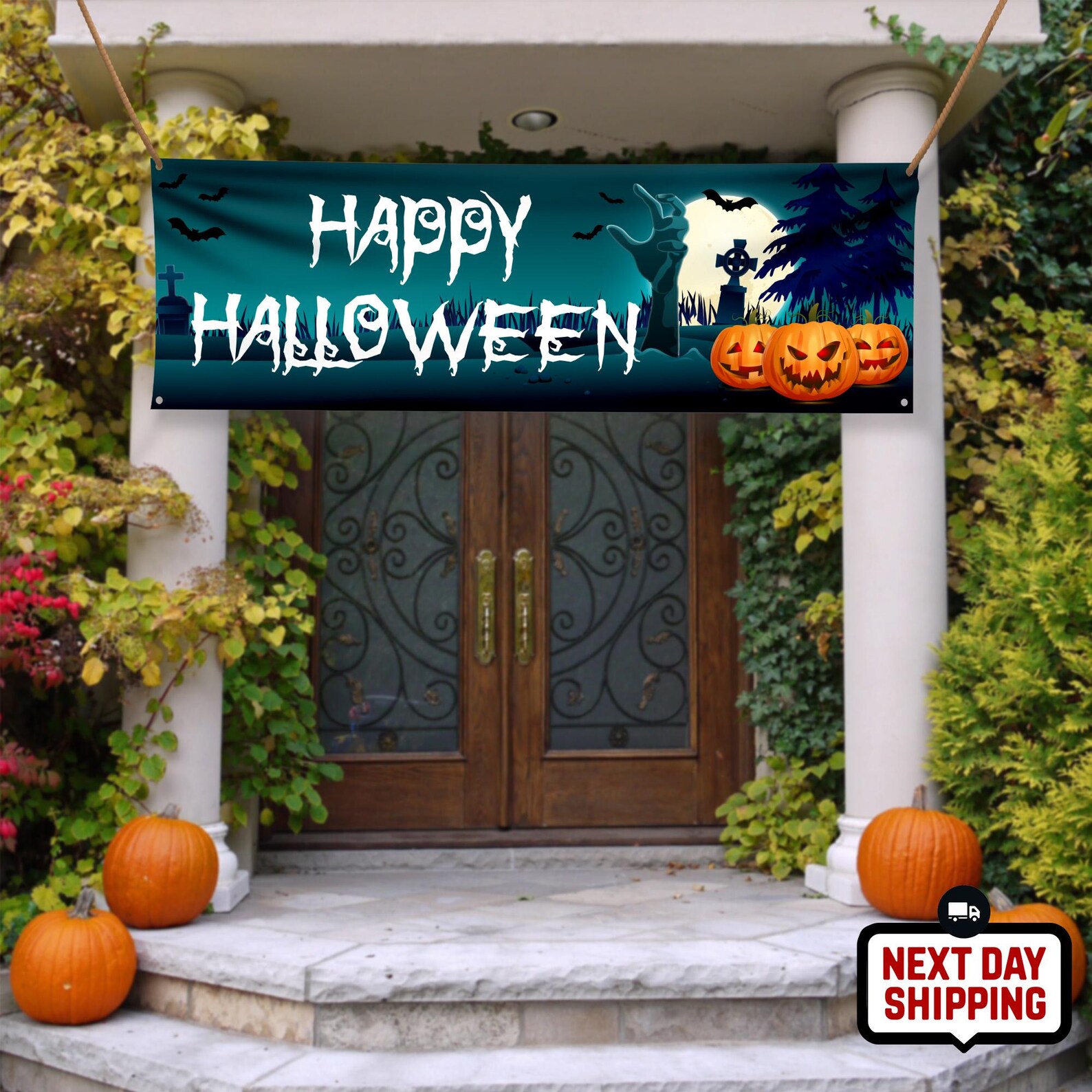 Halloween Banner, Halloween Party Decorations, Pumpkin Halloween Banner ...