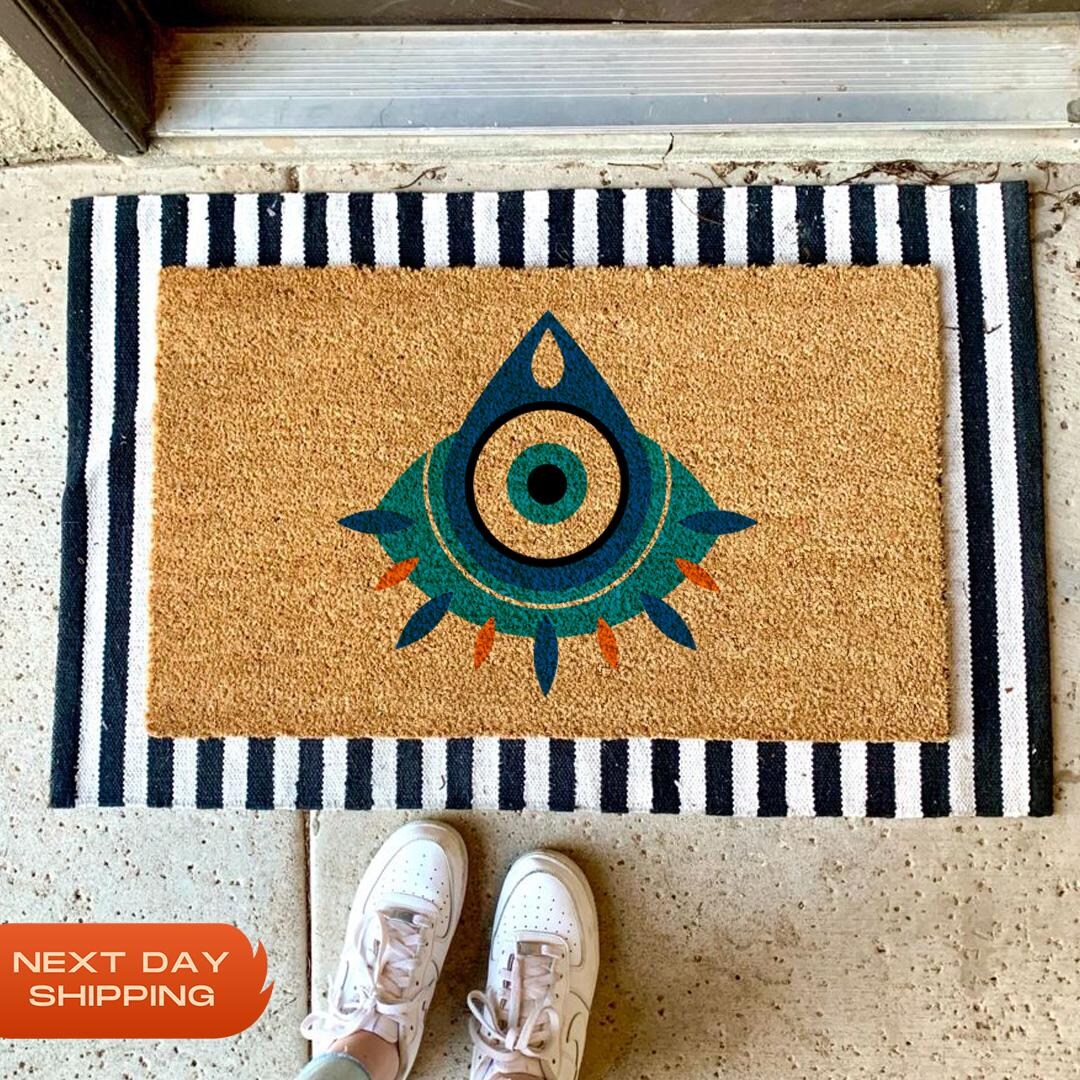 Evil Eye Welcome Mat, Home Decor, Evil Eye Protection, Evil Eye ...