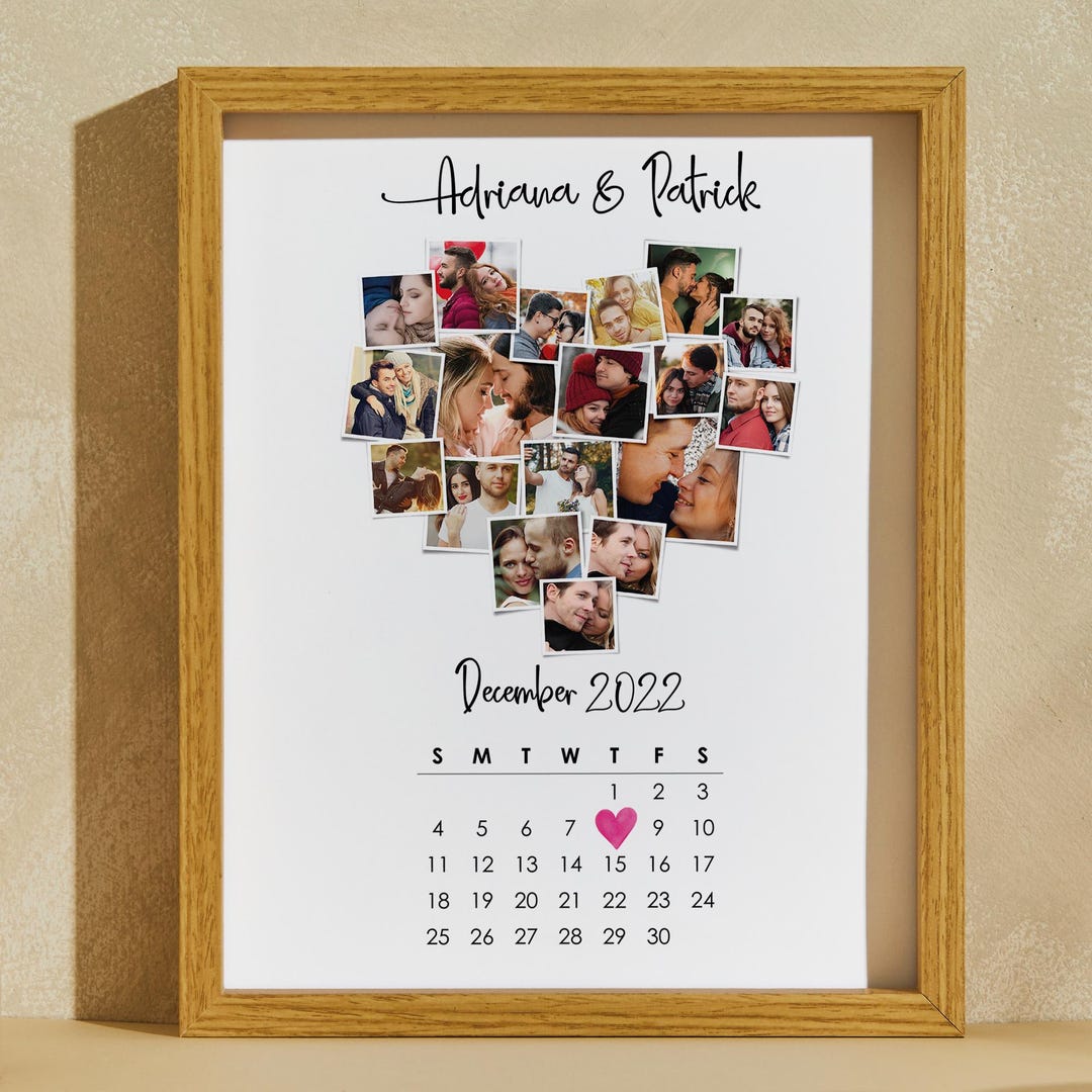 Custom Couple Photo Collage Frame, Valentine's Day Gift, Picture ...