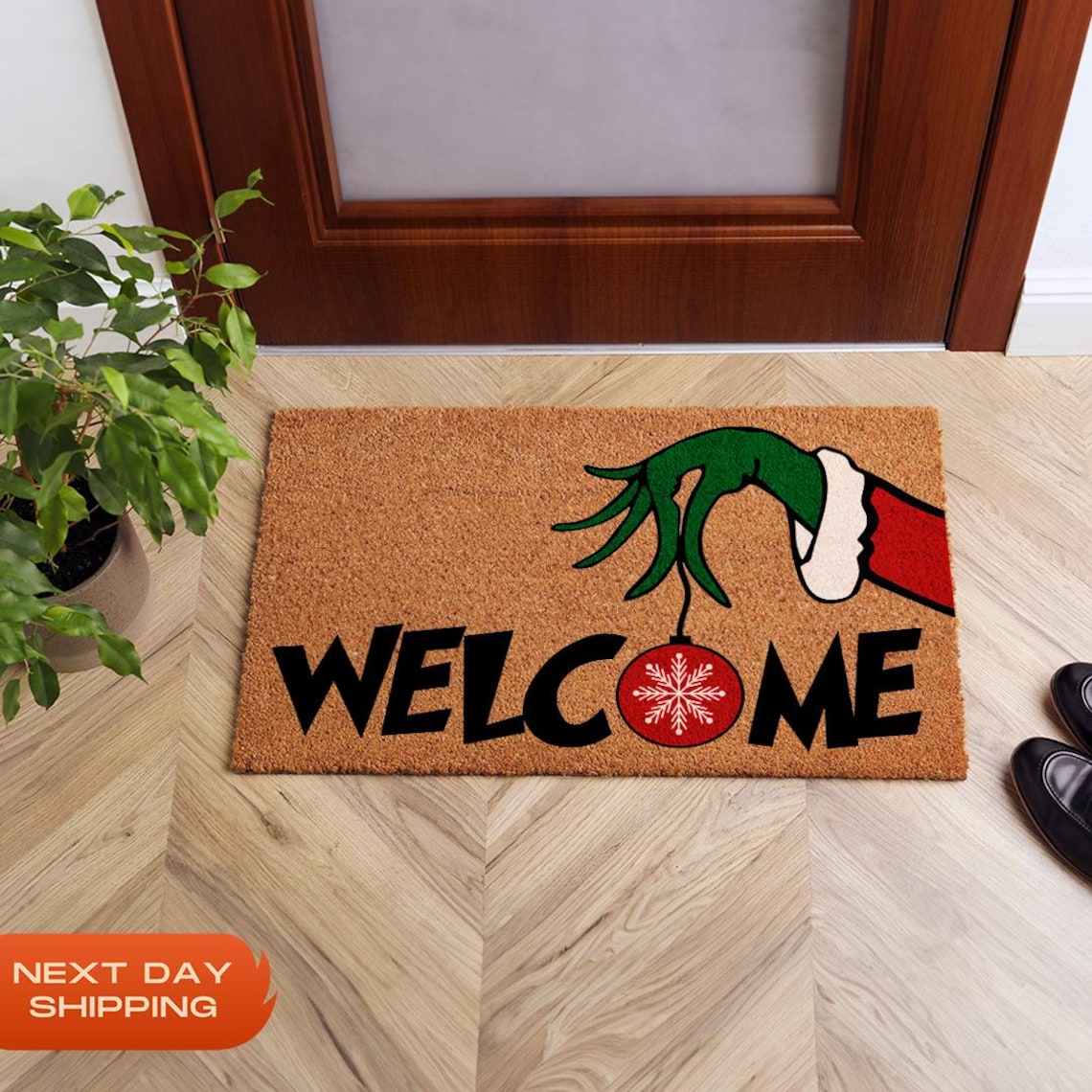 Welcome Grinch Doormat, Christmas Gift, Christmas Doormat, Front Porch ...
