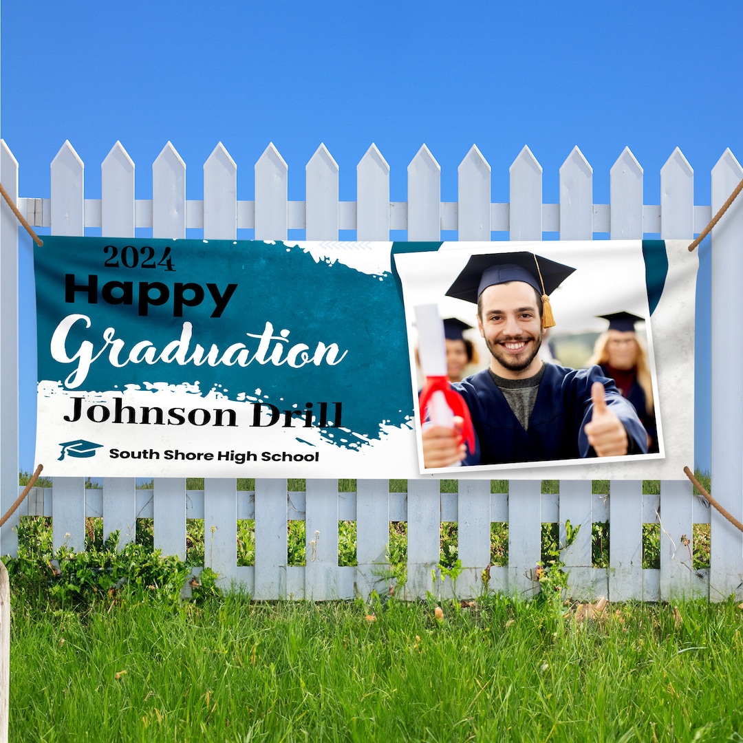Personalized Graduation Banner, Custom Banner, Grad Decorations, 2024 ...