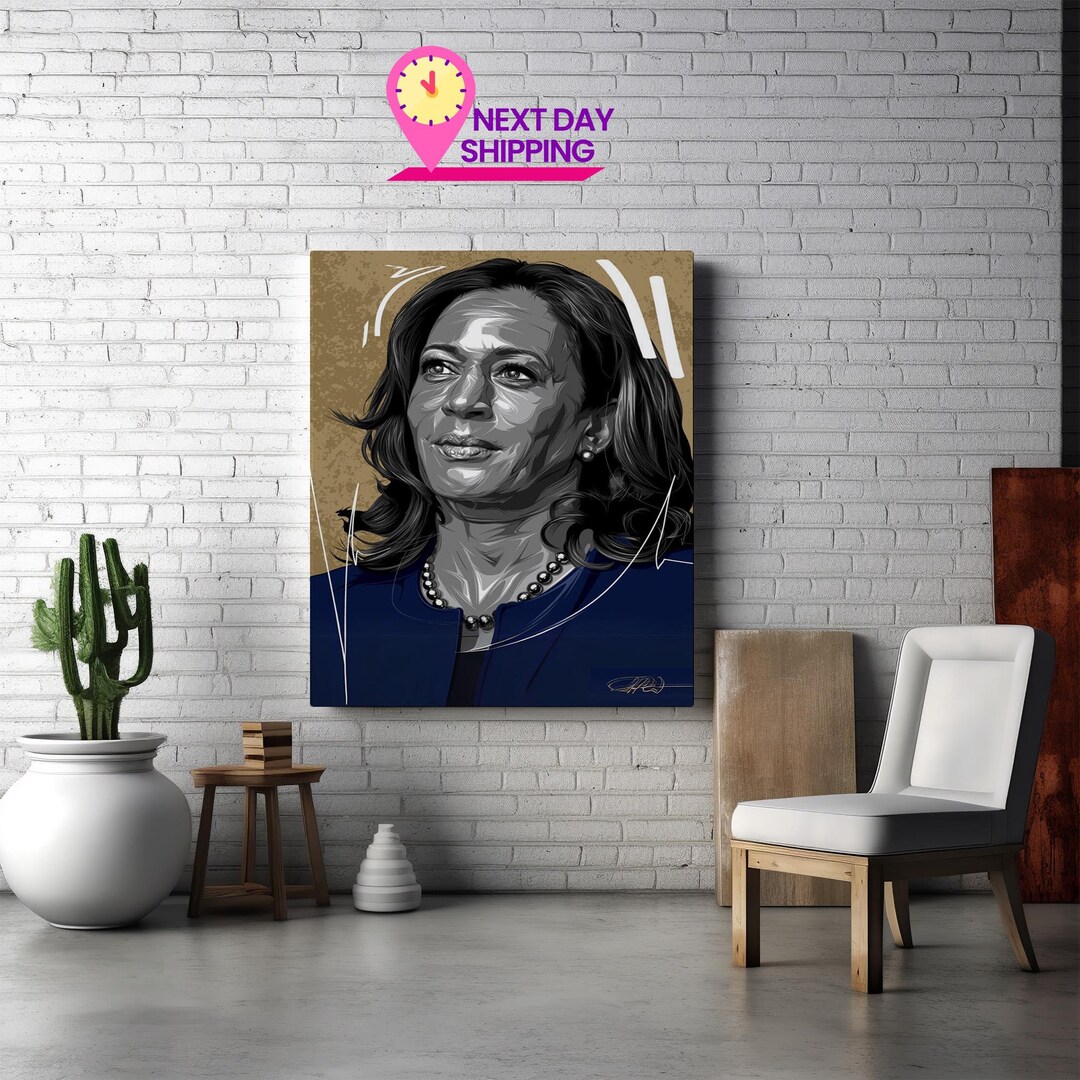 Kamala Harris Canvas Print, Kamala Harris Wall Art, Home Decor, Living ...