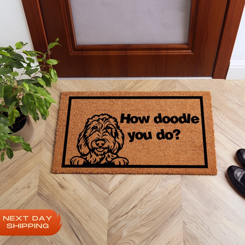 How Doodle You Do Welcome Mat, Labradoodle, Pet Gift, Dog Decor, Dog ...