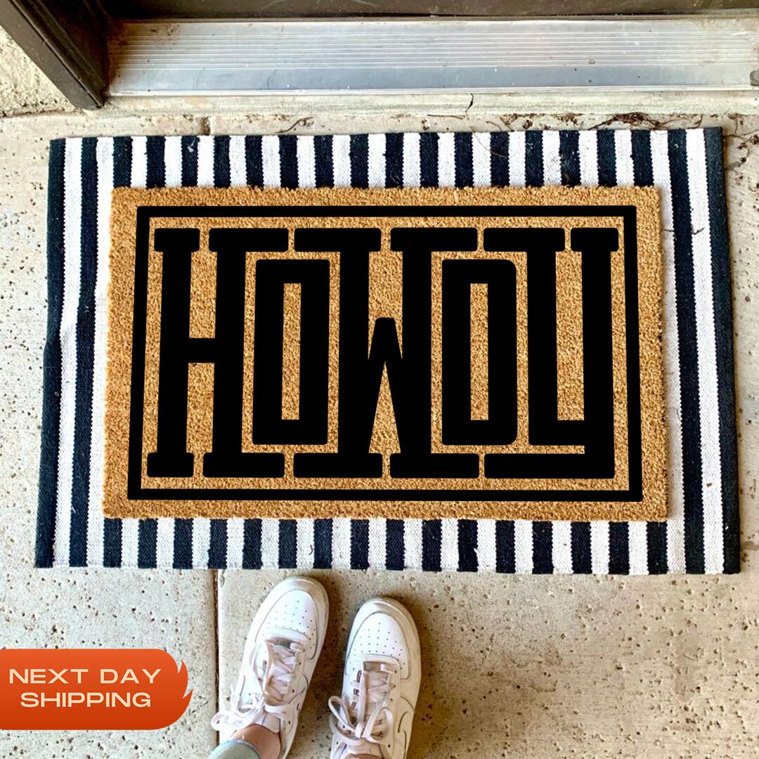 Howdy Doormat, Western Door Mat, Welcome Mat, Texas Doormat, Cowboy ...