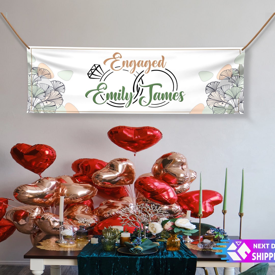 Personalized Engagement Banner, Engagement Banner, Personalized Decor ...