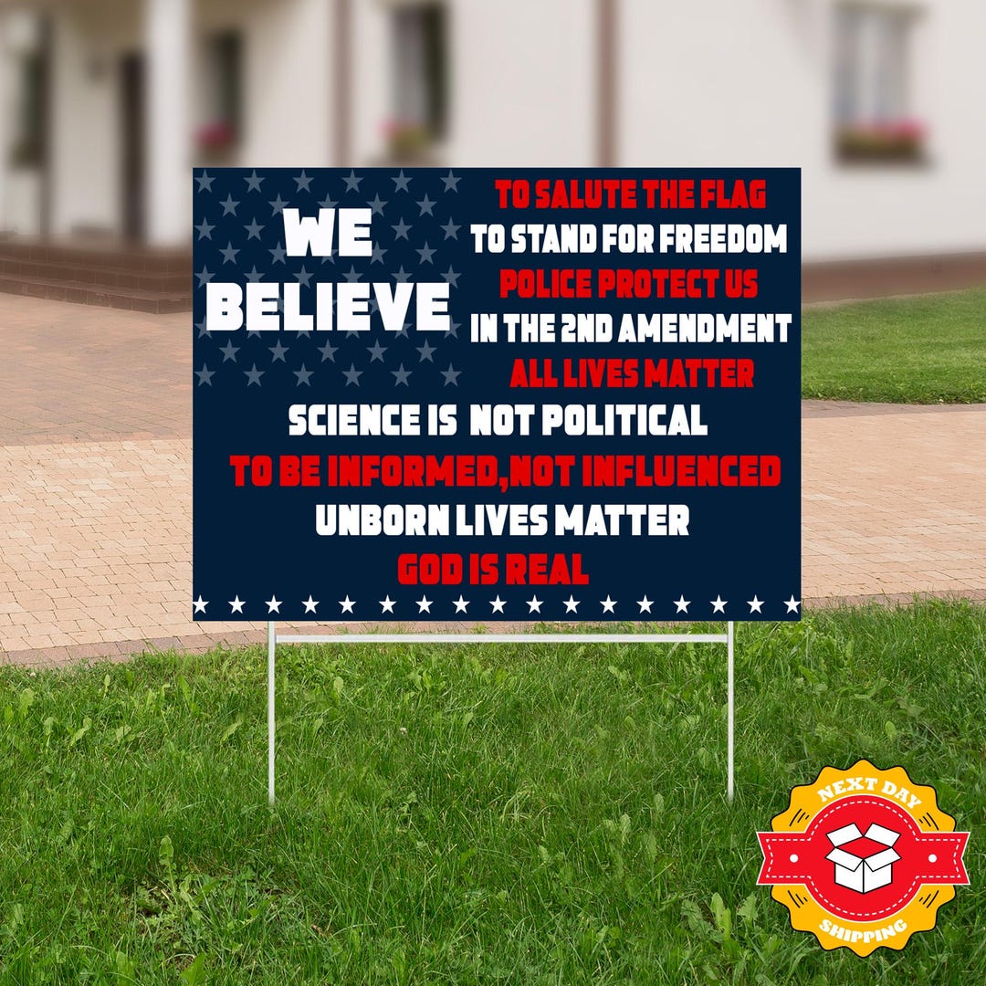We Believe Yard Sign, Election 2024 Sign, America Yard Sign, Election ...