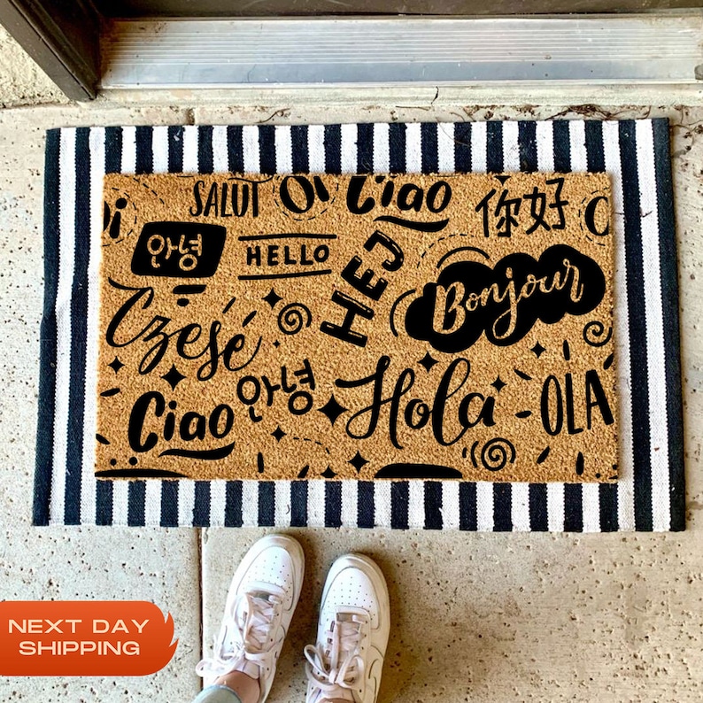 Hello Different Languages Doormat, Housewarming Gift, Cool Gifts ...