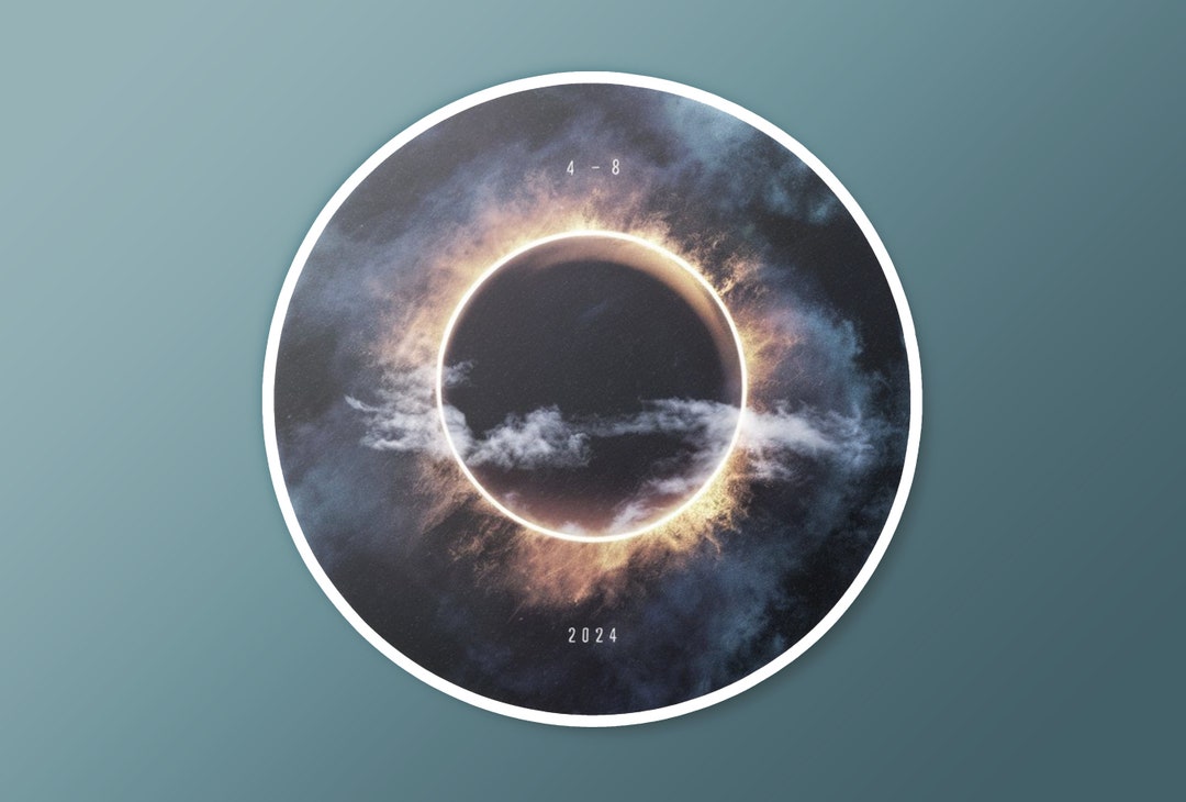 Celestial Eclipse Sticker Beautiful Lunar Phases Vinyl Decal for Space ...
