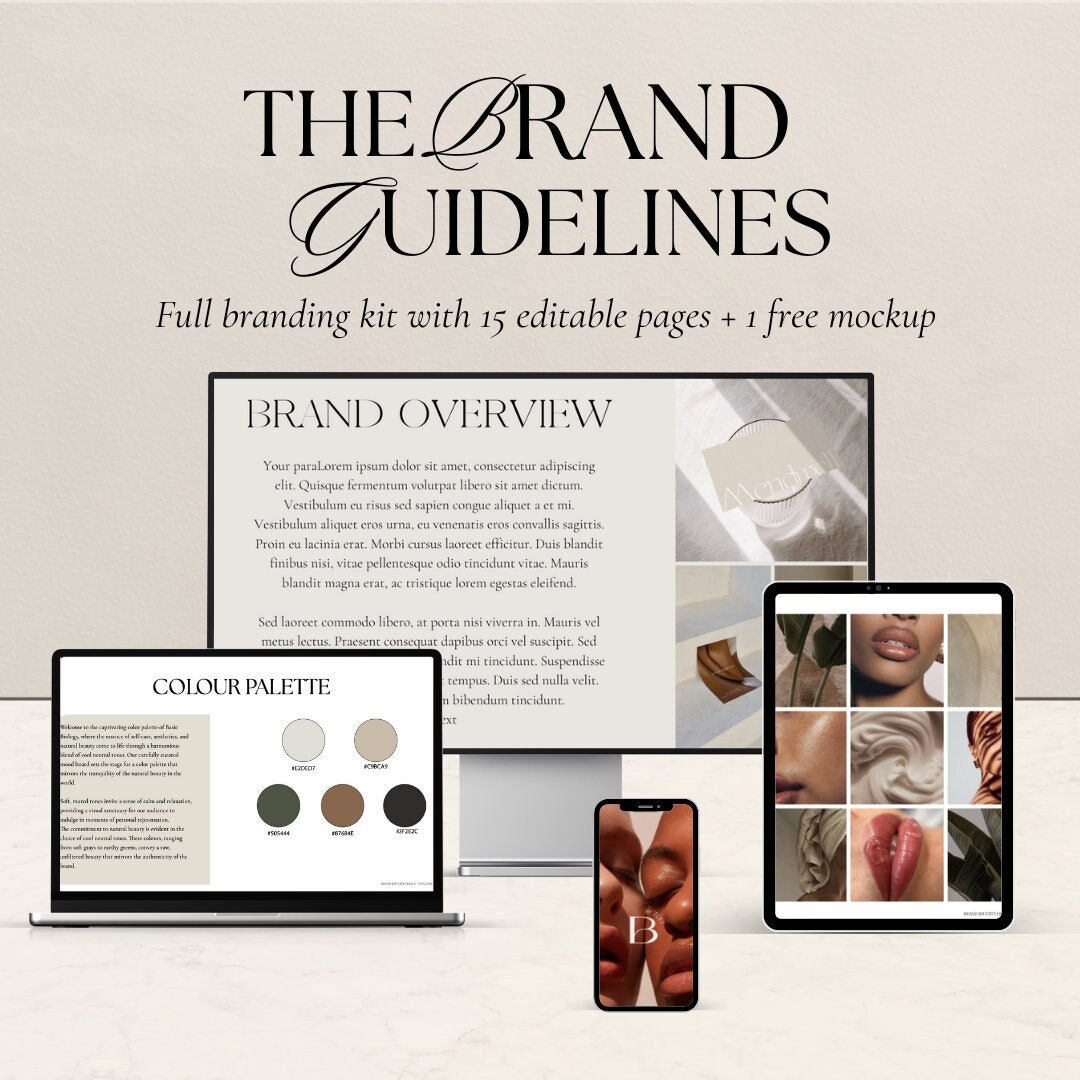Brand Guidelines Template - Fully Editable Branding Kit for ...