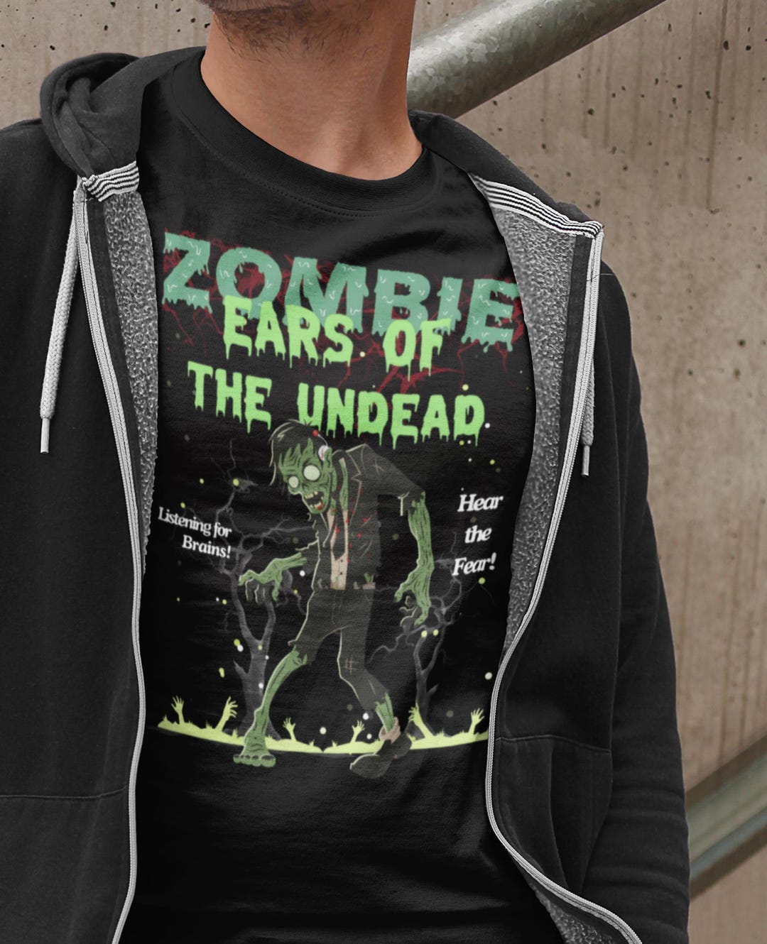 Zombie Ears of the Undead | Halloween | Cochlear Implant | Deaf T-shirt ...