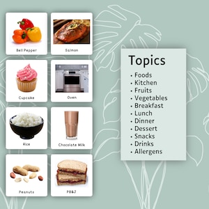 Food Flashcards for Visual Grocery List, Communication Cards for Non ...