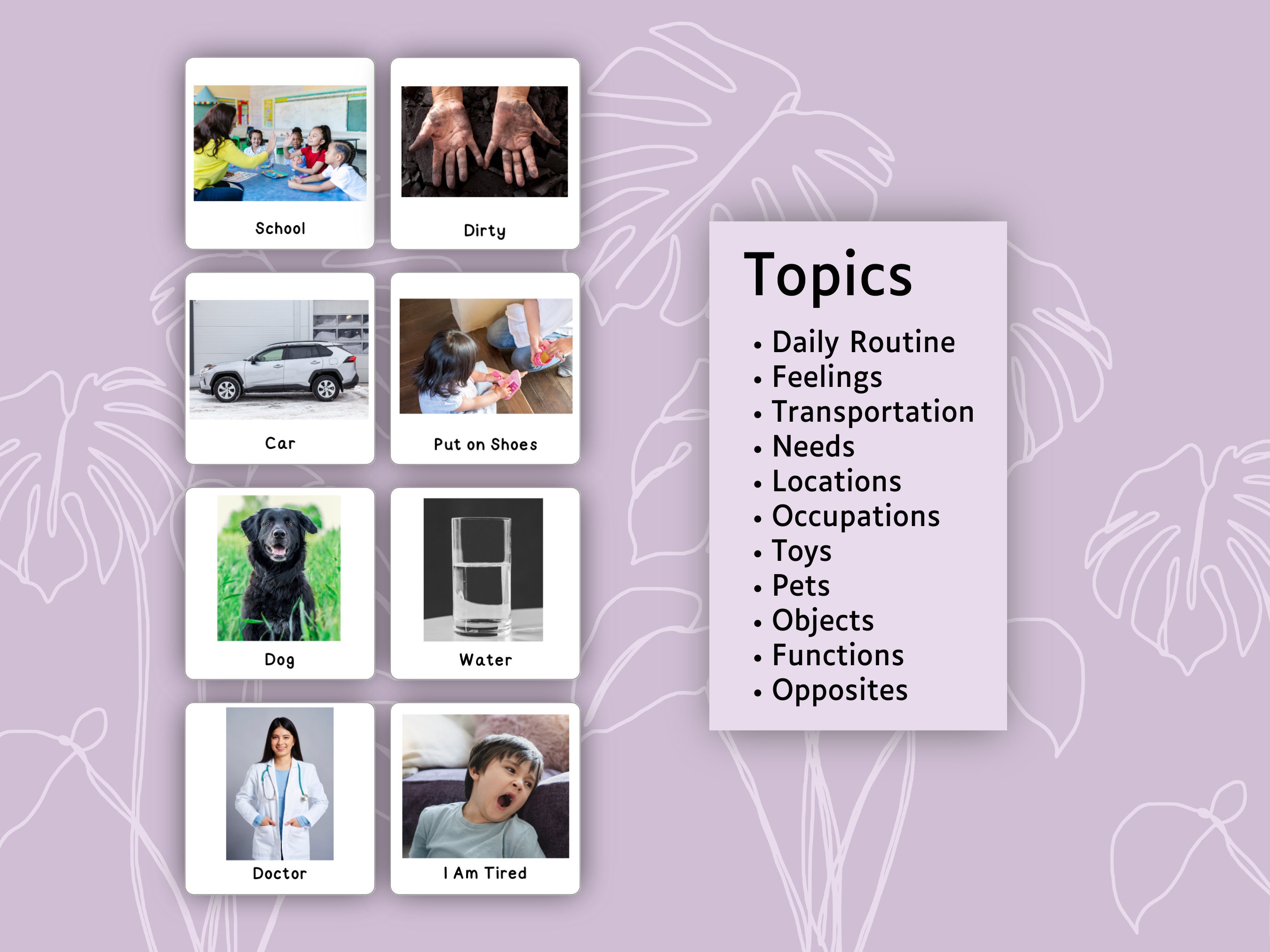 Printable Non Verbal Communication Cards for Autism, Visual Schedule ...