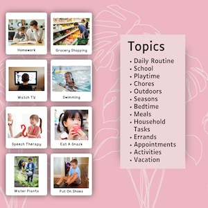 Visual Daily Schedule for Kids, Non Verbal Autism Communication Boards ...