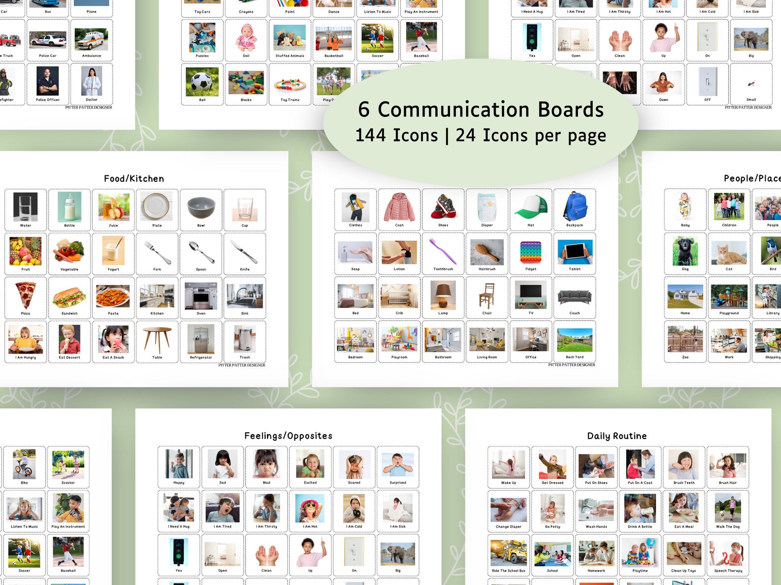 Non Verbal Autism Communication Board for Toddler Visual AAC Board ...