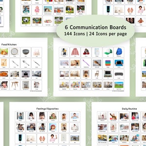 Non Verbal Autism Communication Board for Toddler Visual AAC Board ...