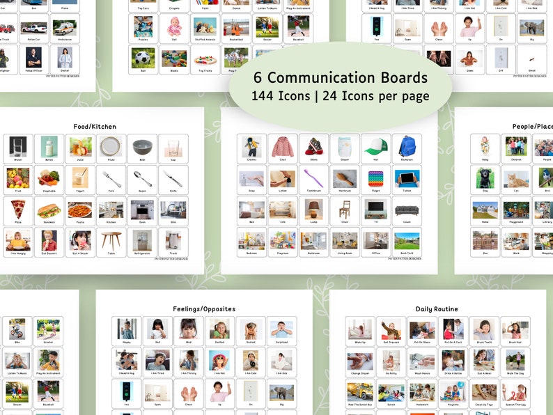Non Verbal Autism Communication Board for Toddler Visual AAC Board ...
