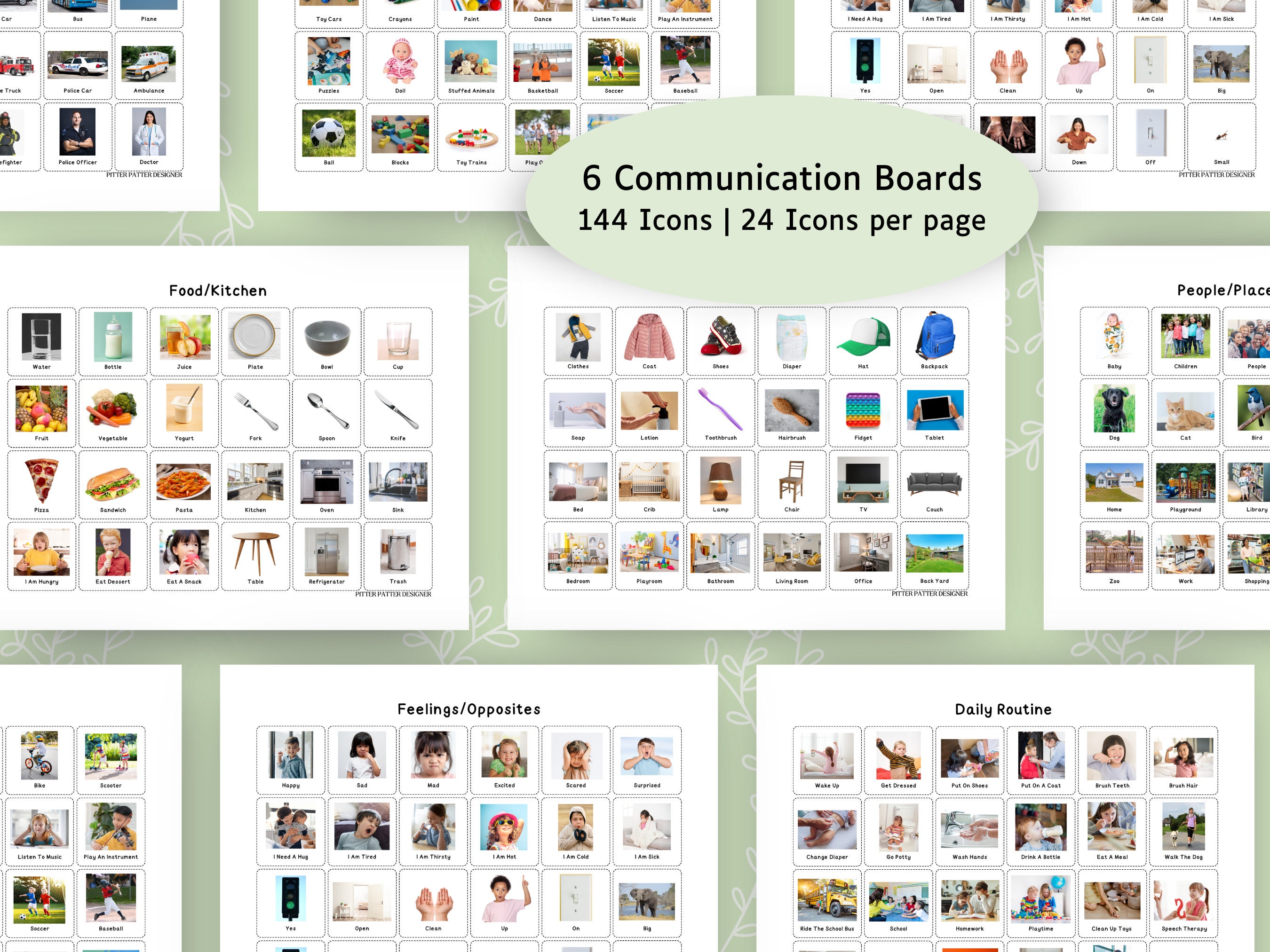 Non Verbal Autism Communication Board for Toddler Visual AAC Board ...