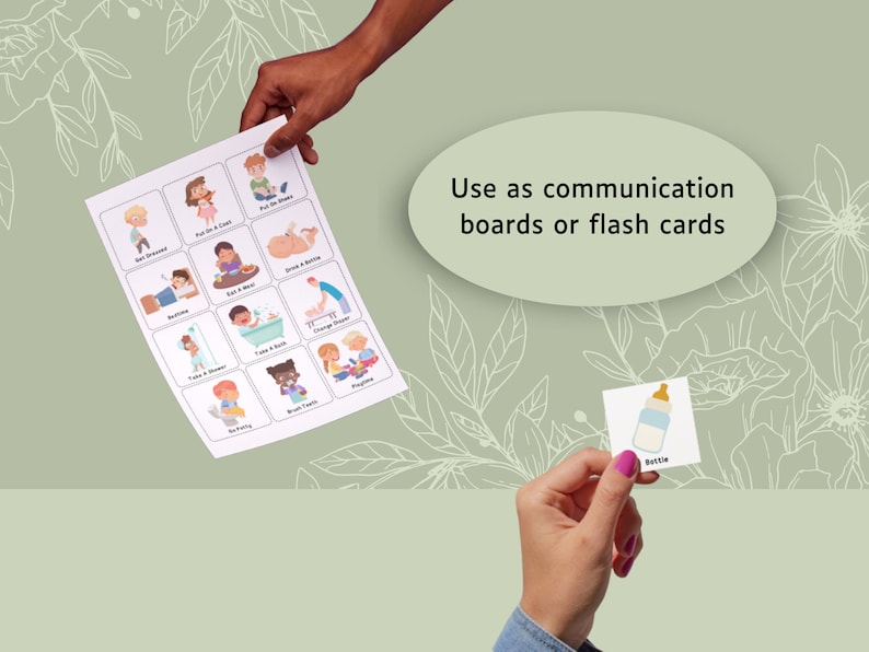 Visual Communication Cards for Autism, Printable Non Verbal Flash Cards ...
