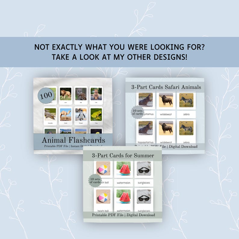 Ocean Animal Three Part Cards for Montessori Preschool Learning ...