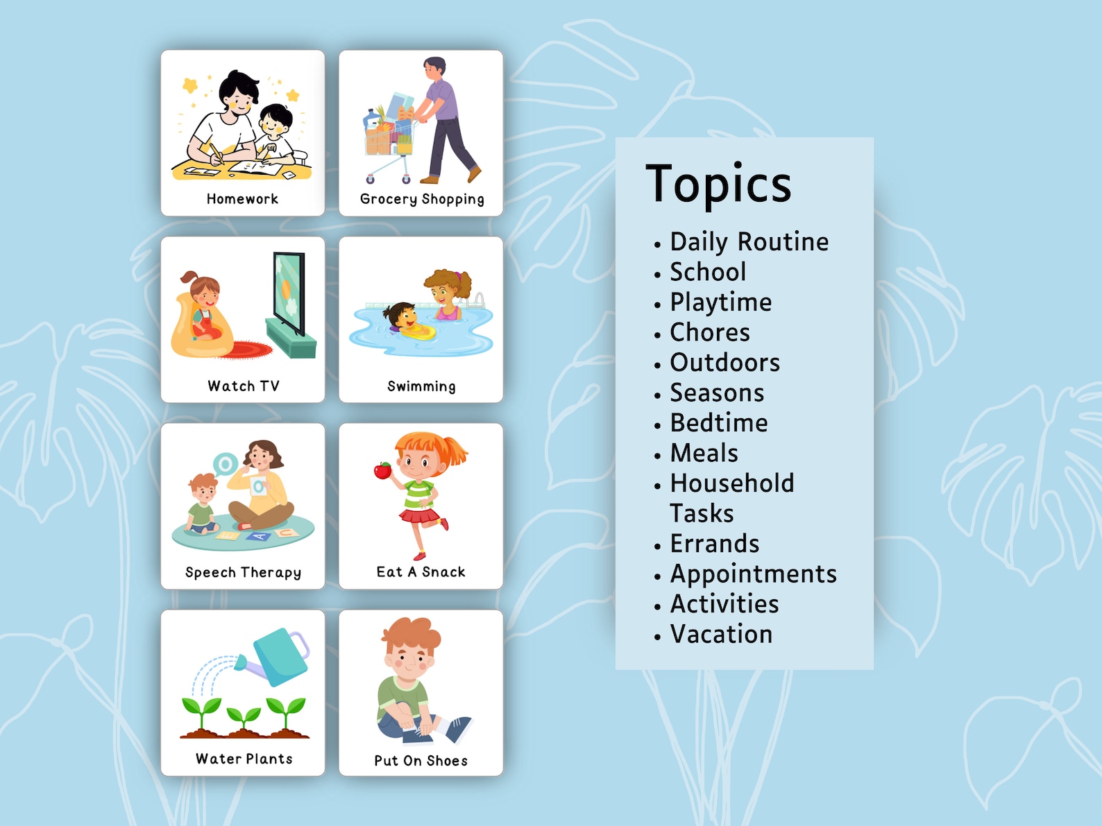 Printable Daily Routine Cards for Kids, Visual Schedule Boards for Non ...