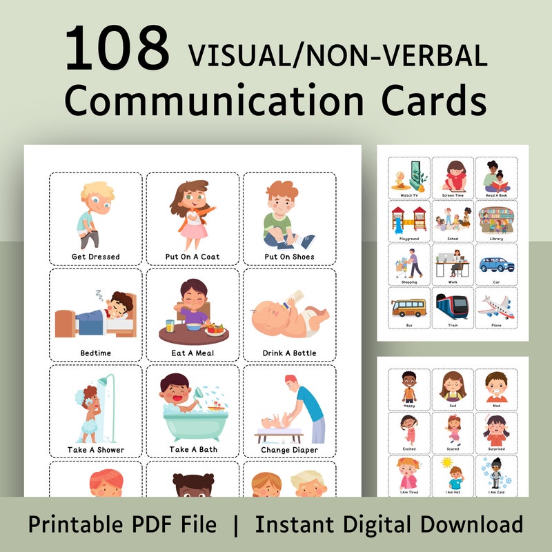 Autism Cards Non Verbal - Etsy