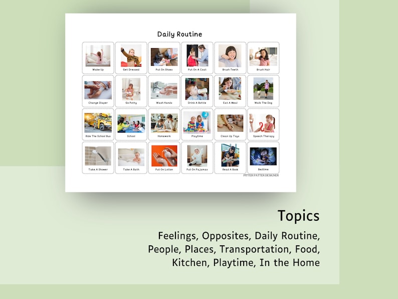 Non Verbal Autism Communication Board for Toddler Visual AAC Board ...